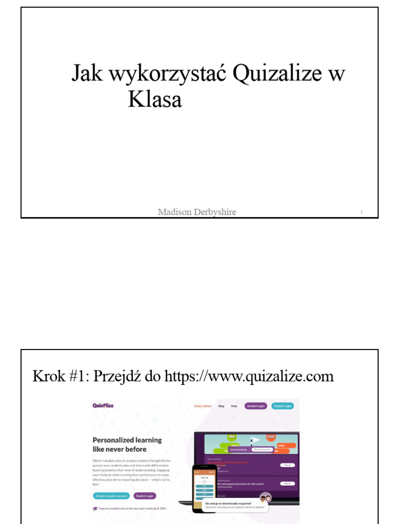 Uruchom Quizalize | PDF