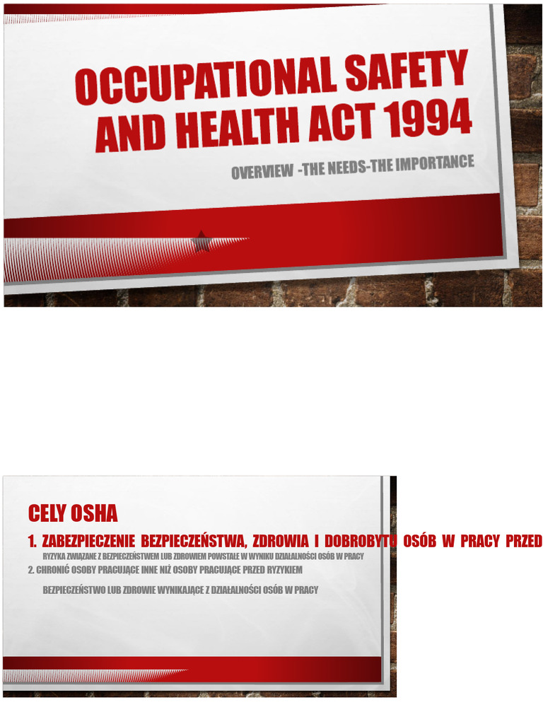 Streszczenie OSHA PDF | PDF
