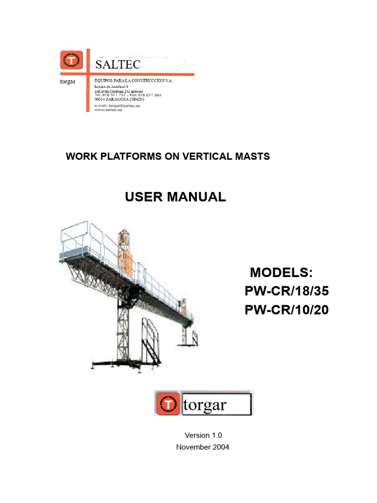 Torgar Platforms Manual 18-35.10-20. | PDF | Wound | Personal ...