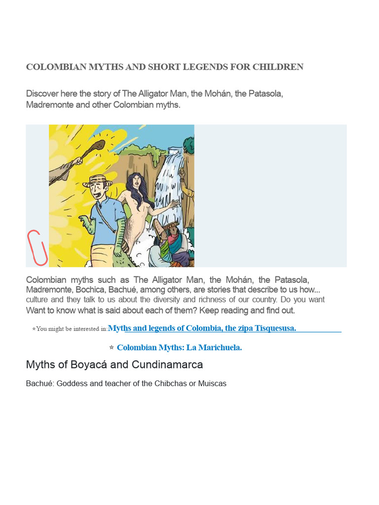 Colombian Myths and Short Legends For Children | PDF