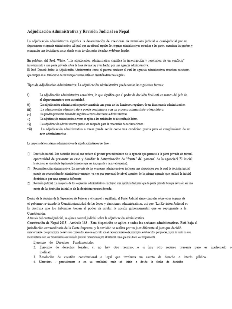 Adjudicación administrativa y revisión judicial en Nepal | PDF ...