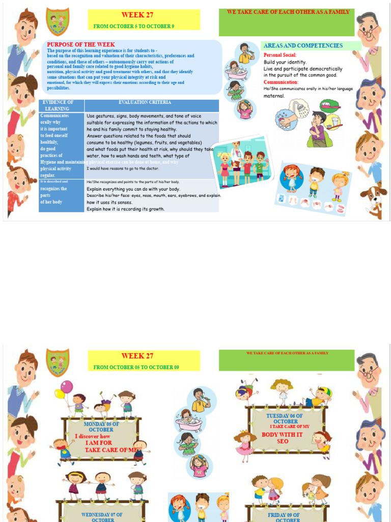 WE TAKE CARE OF EACH OTHER AS A FAMILY Week 27 | PDF