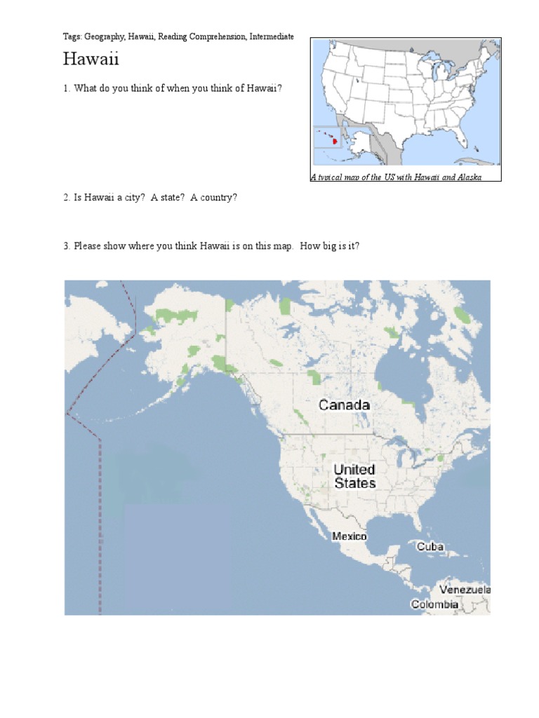 Hawaii Worksheet | PDF | U.S. State | The United States