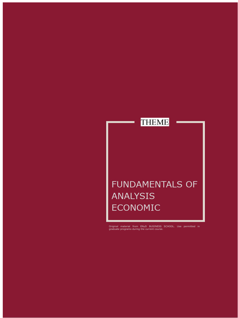 Economic Analysis Fundamentals Guide | PDF | Market (Economics ...