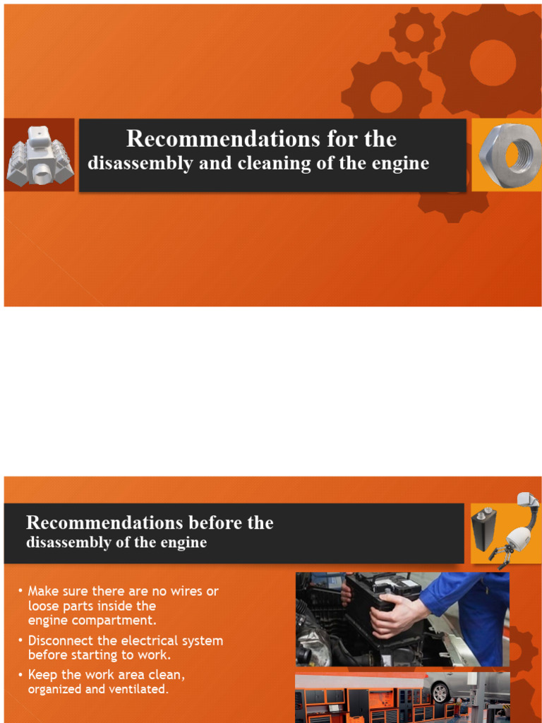 Disassembly of Engine and Its Recommendations (Safety Measures) | PDF