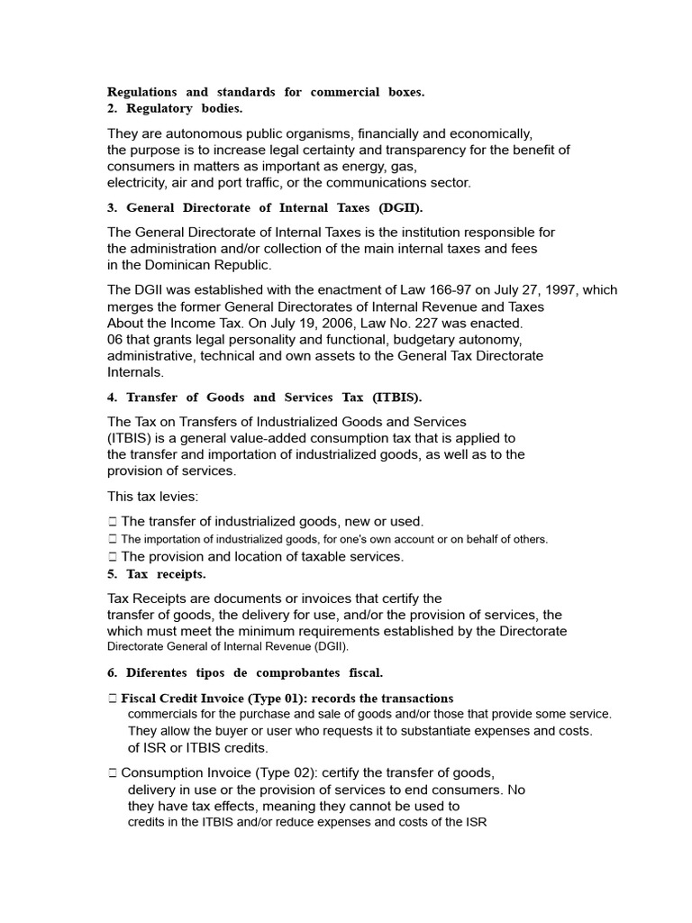 Regulations and Standards For Commercial Boxes | PDF | Taxes | Value ...