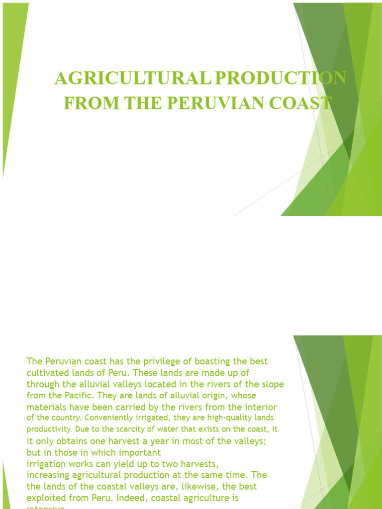 Agricultural Production of The Peruvian Coast | PDF | Agriculture ...
