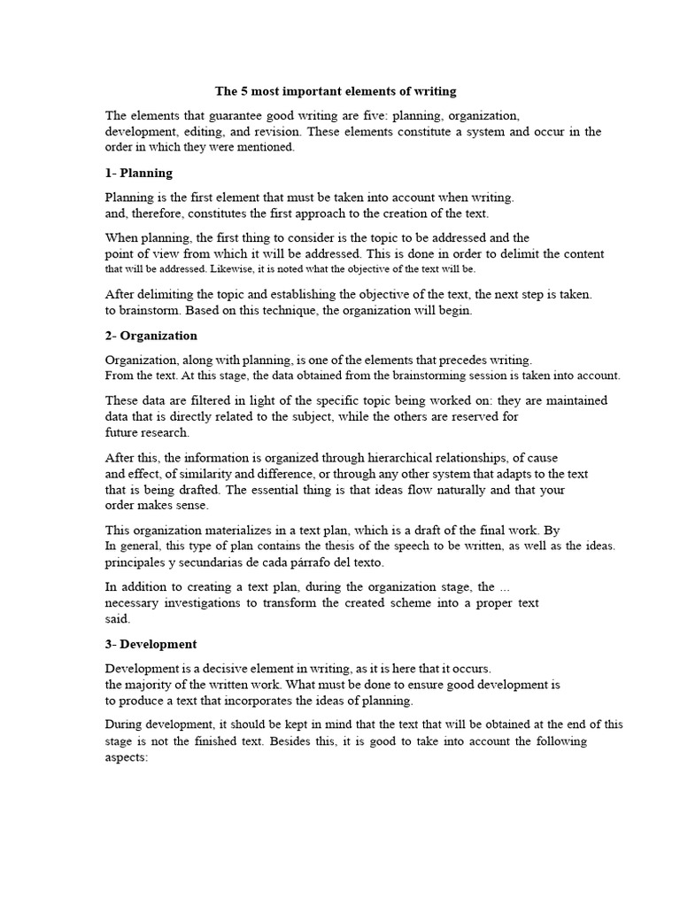 5 Key Elements of Effective Writing | PDF | Editing | Brainstorming