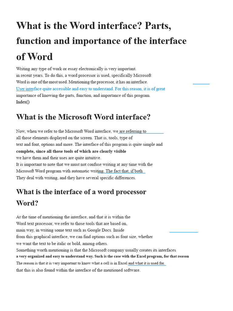 Understanding Microsoft Word Interface | PDF | Microsoft Word ...