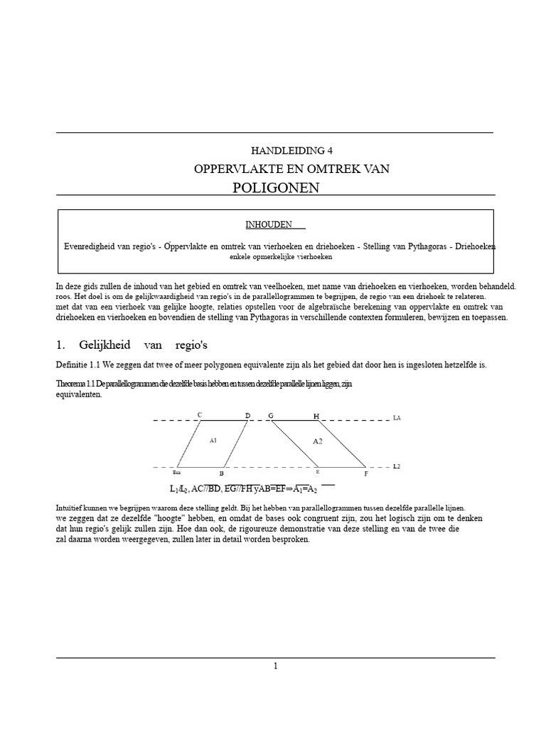 Gids 4 Oppervlakte en Omtrek Paes 2023 | PDF