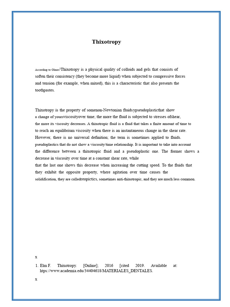 THIXOTROPY | PDF