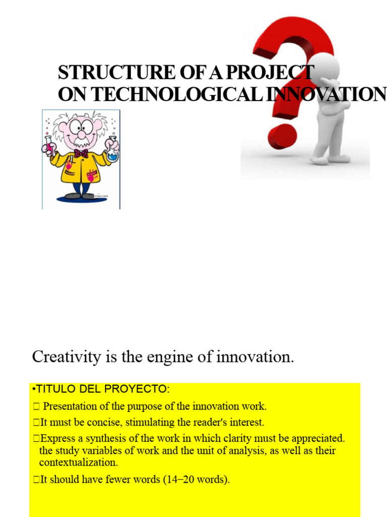 Class No. 07. STRUCTURE OF A TECHNOLOGICAL INNOVATION PROJECT | PDF ...