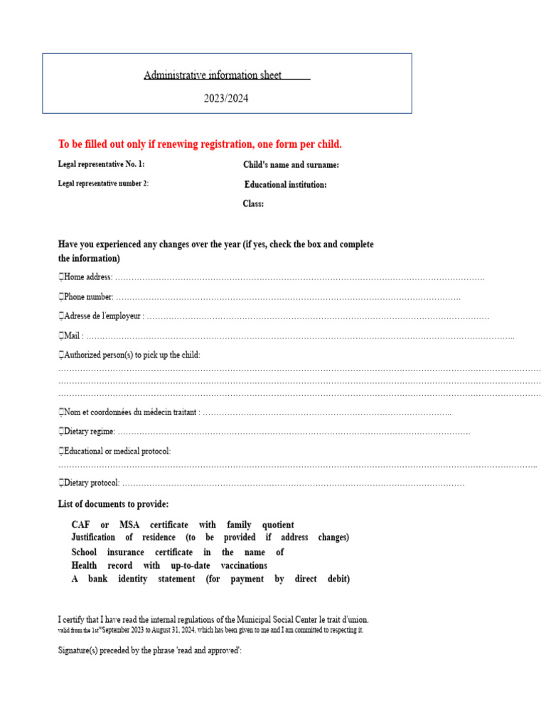 2023-2024 Re-Enrollment Form | PDF | Justice | Crime & Violence