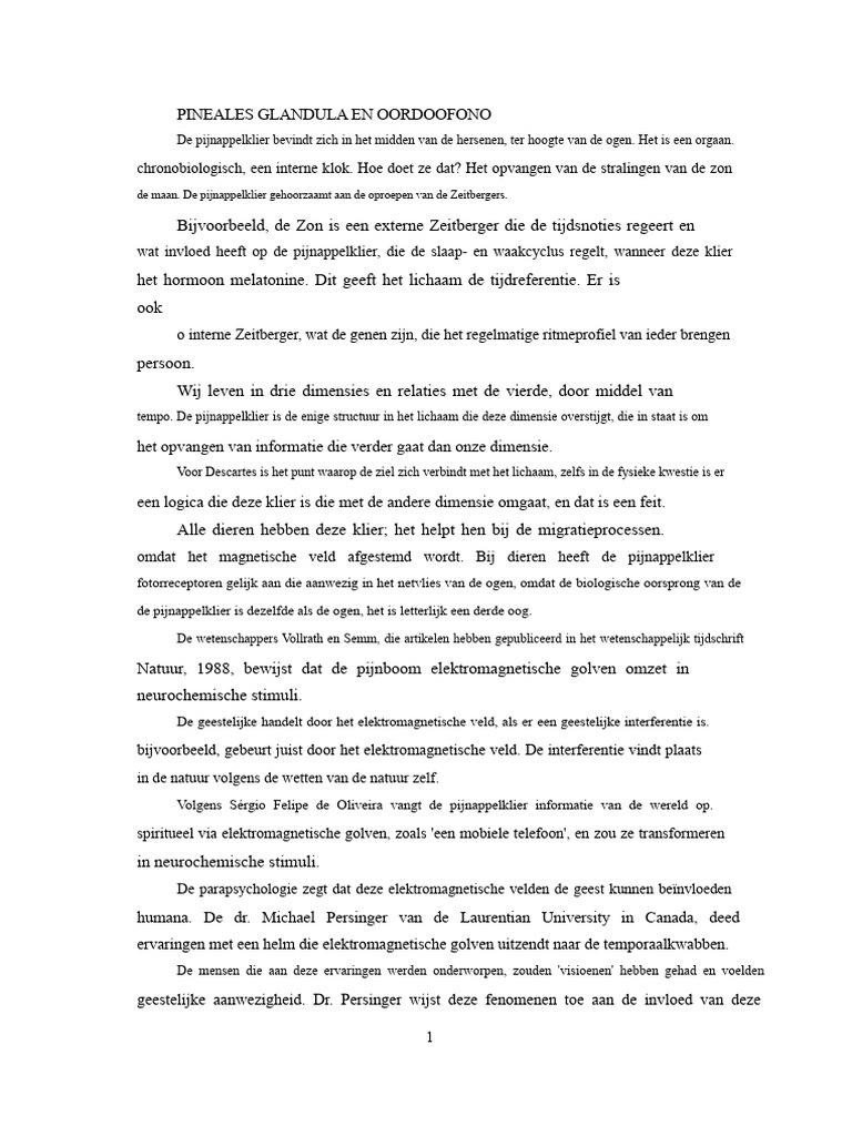 De Pijnappelklier en de Oorsuizen | PDF
