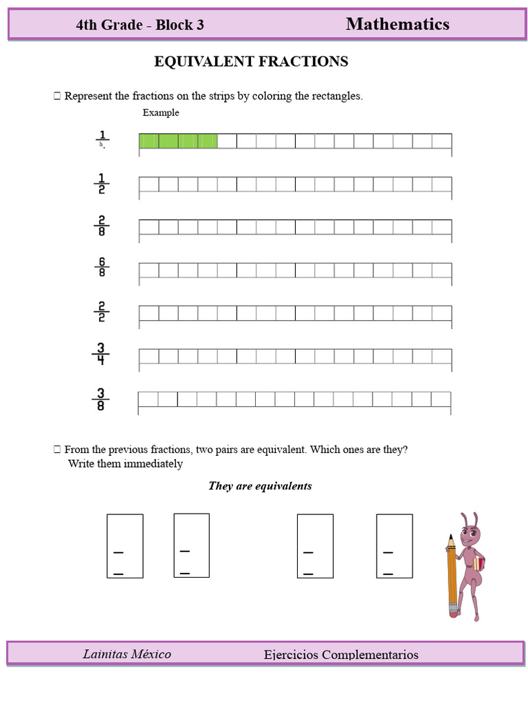 Equivalent Fractions Activities for 4th Grade | PDF