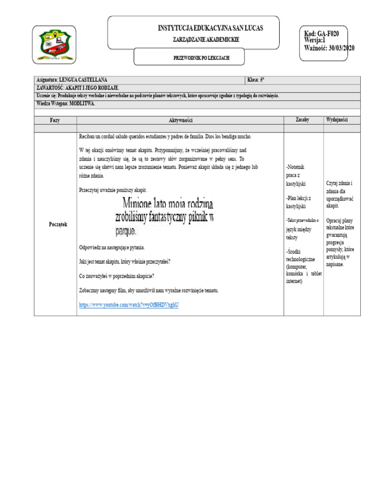 Akapit I Jego Klasy | PDF