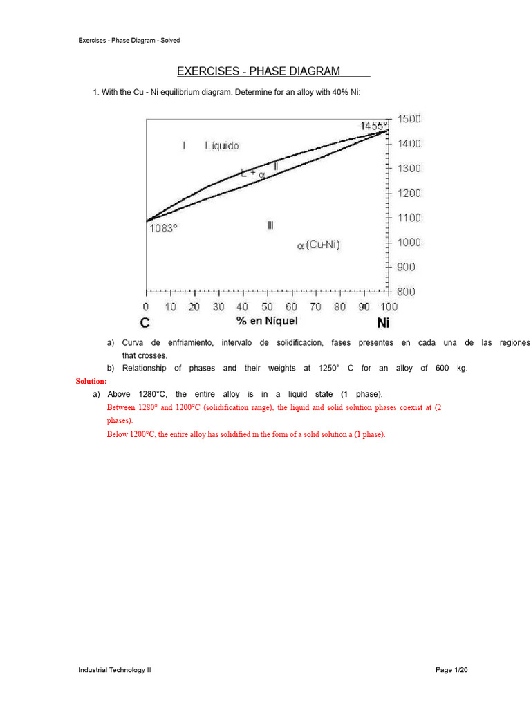 Solved Exercises Phase Diagram | PDF | Phase (Matter) | Phase Diagram