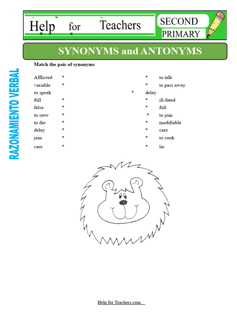 Activities of Synonyms and Antonyms For Second Grade | PDF
