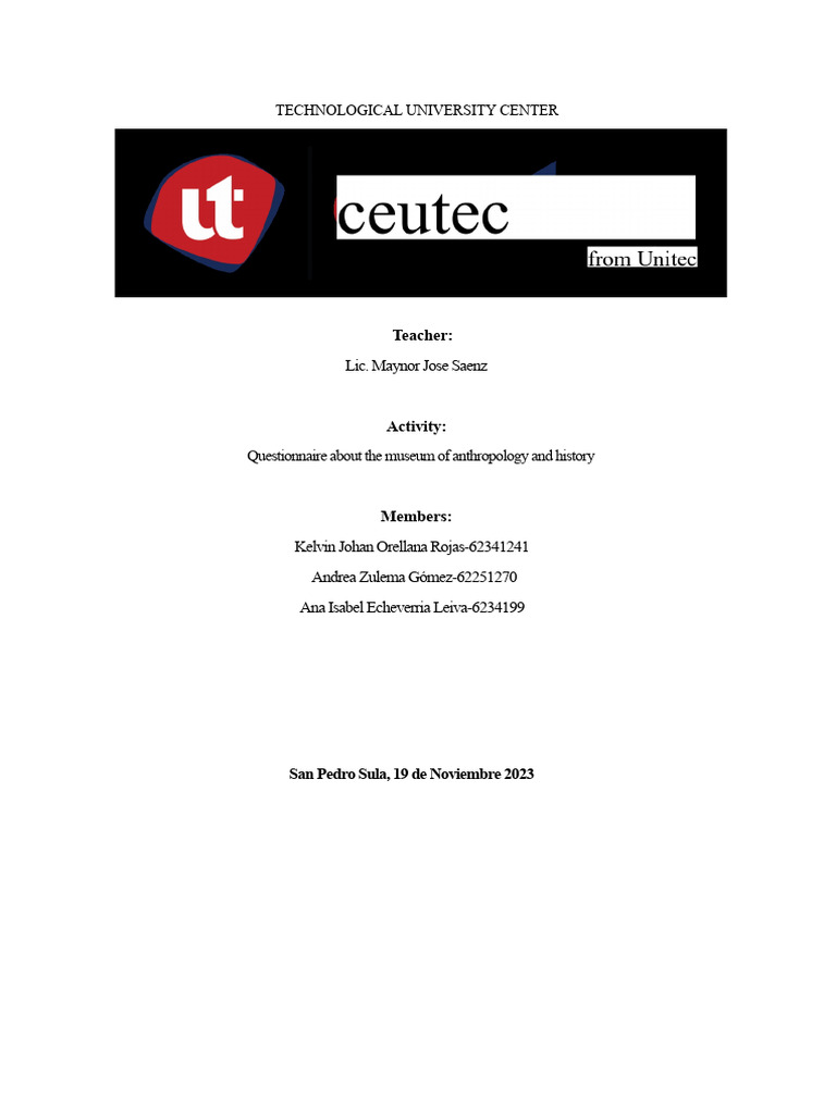 Questionnaire About The Museum of Anthropology and History | PDF ...