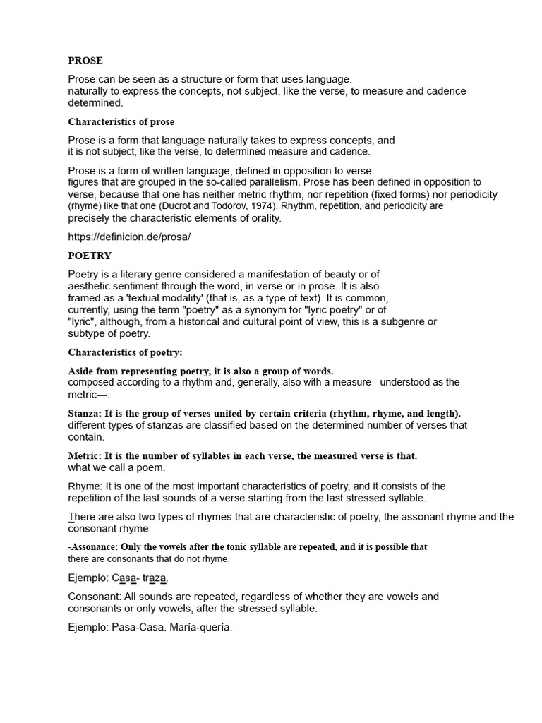Prose, Story, Novel, Legend and Their Characteristics | PDF | Poetry ...