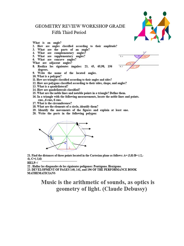 Geometry Review Workshop Fifth Grade Third Term 2013 | PDF | Triangle ...