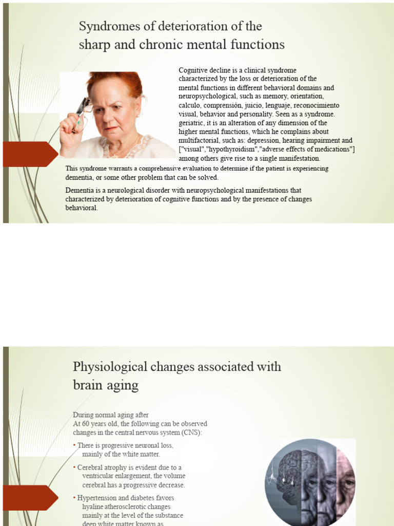 Syndrome of Deterioration of Mental Functions | PDF | Dementia | Geriatrics