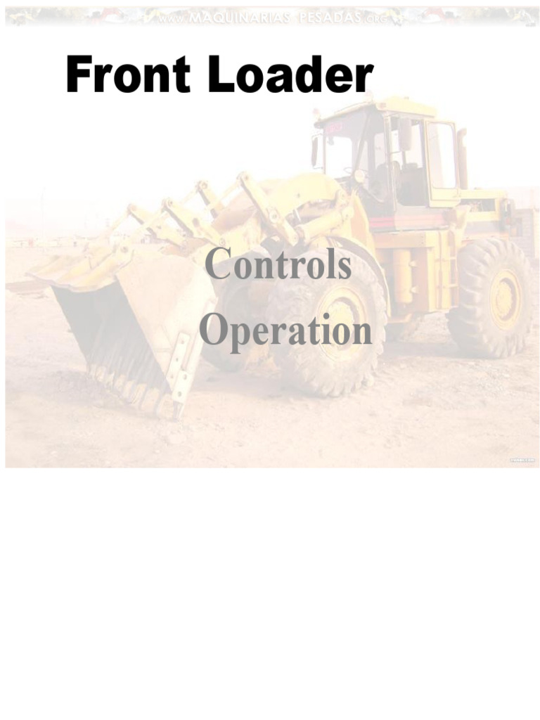 Front Loader Operation and Controls Guide | PDF