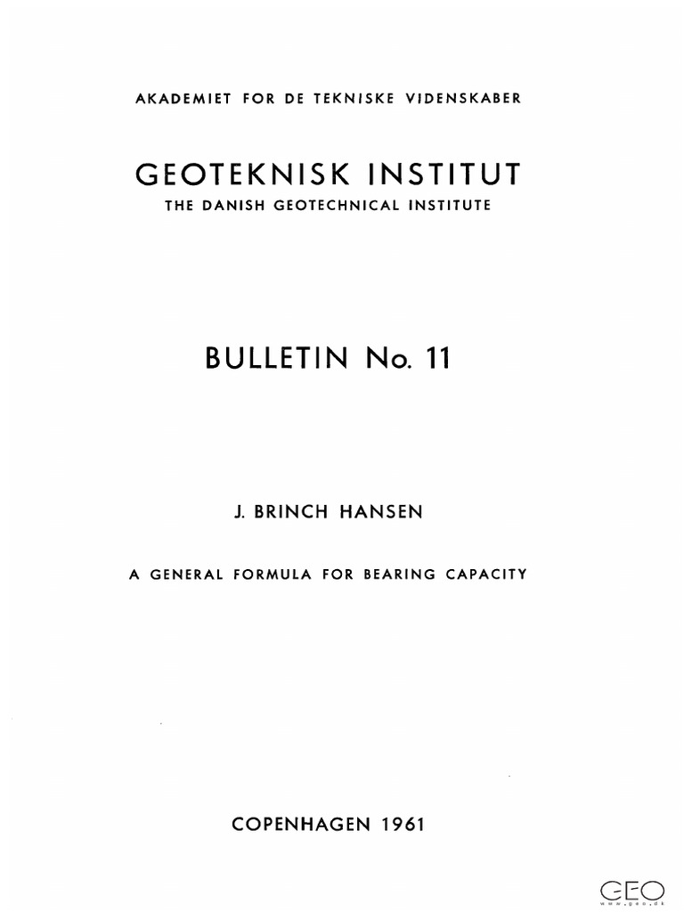 Brinch Hansen - Rumus Umum untuk Kapasitas Dukung | PDF