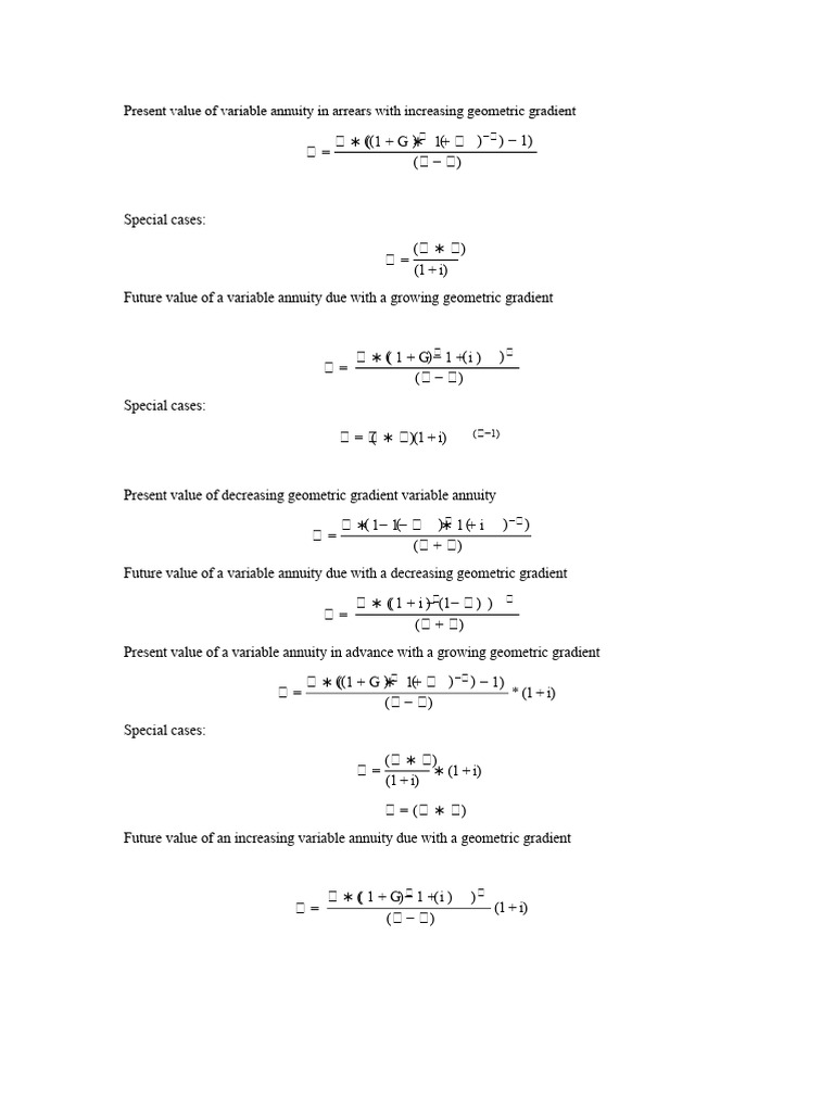 Geometric gradient form | PDF | Present Value | Mathematical Economics