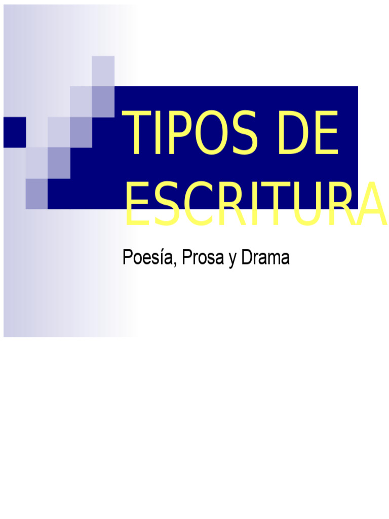 Tipos de Escritura: Poesía, Prosa y Drama | PDF | Poesía | Ritmo