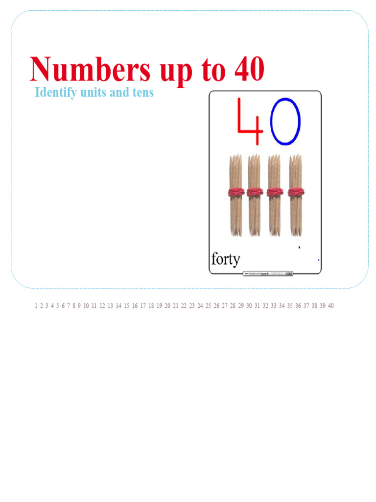 Units and Tens Up To 40 | PDF