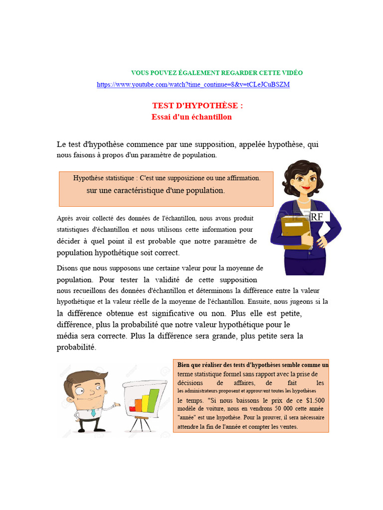 Test d'hypothèse : Méthodes et erreurs | PDF | Statistiques | Hypothèse ...