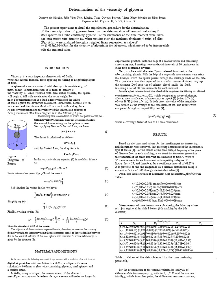 Viscosity_of_Glycerin.pdf | PDF | Viscosity | Regression Analysis