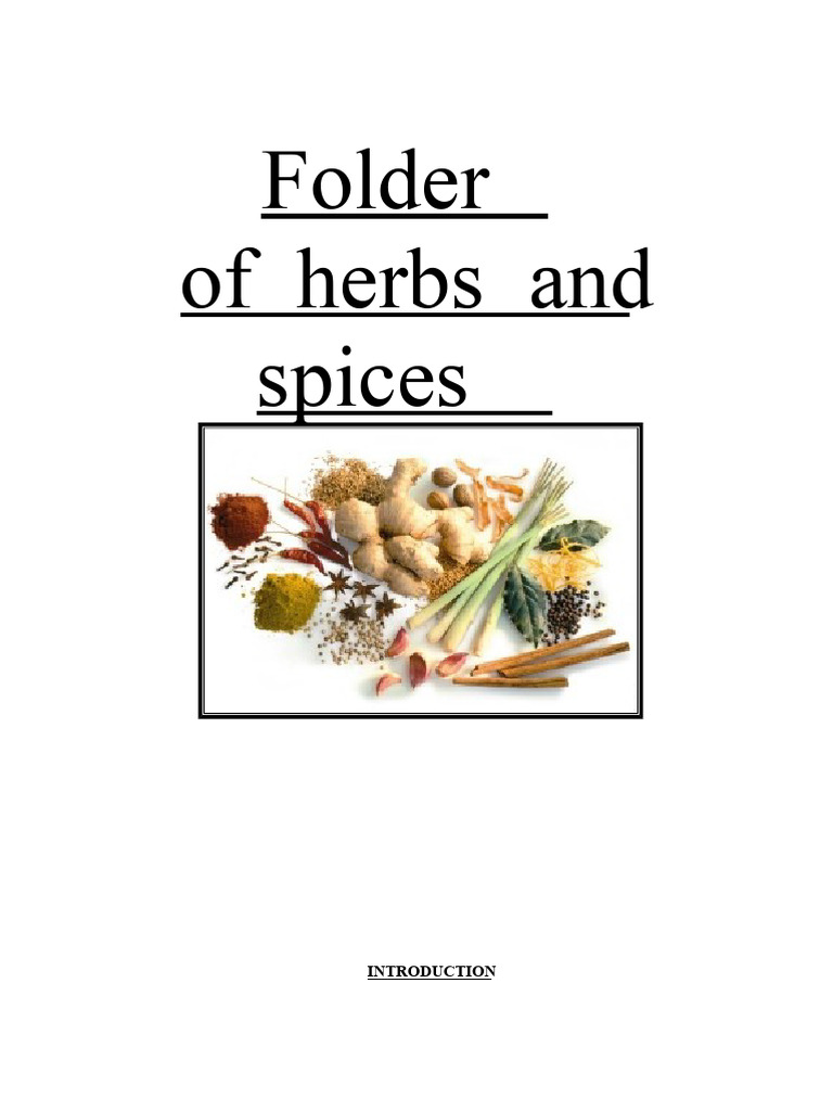 Spice Rack Folder SAMPLE | PDF | Coriander | Spice