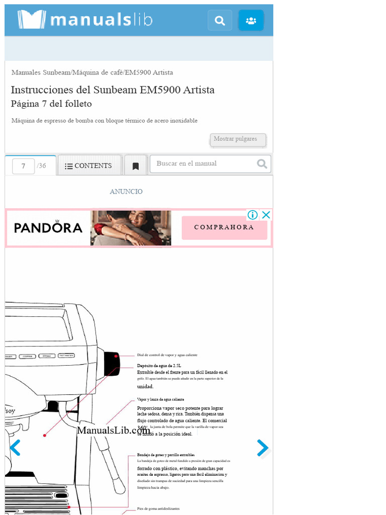 Manual de Instrucciones Del Sunbeam EM5900 Artista (Página... | PDF