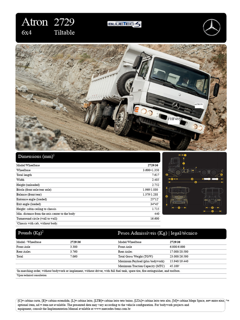 Atron 2729 Specifications and Features | PDF | Truck | Brake