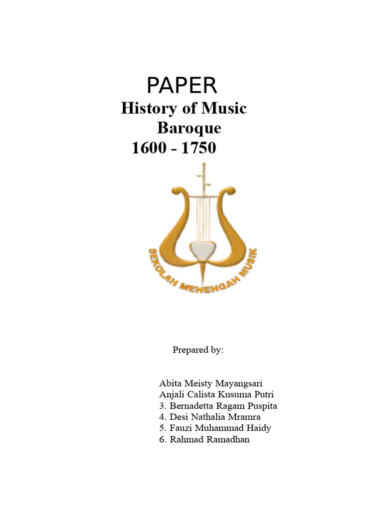 Paper on Baroque Music Art | PDF | Johann Sebastian Bach | Baroque Music