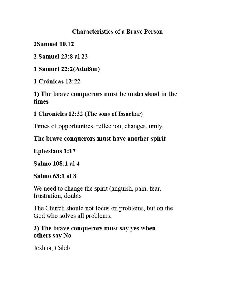 Traits of Brave Conquerors in Faith | PDF