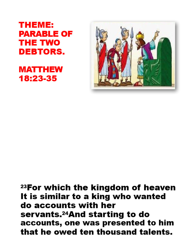 Parable of Debtors: Forgiveness Explained | PDF | Forgiveness ...