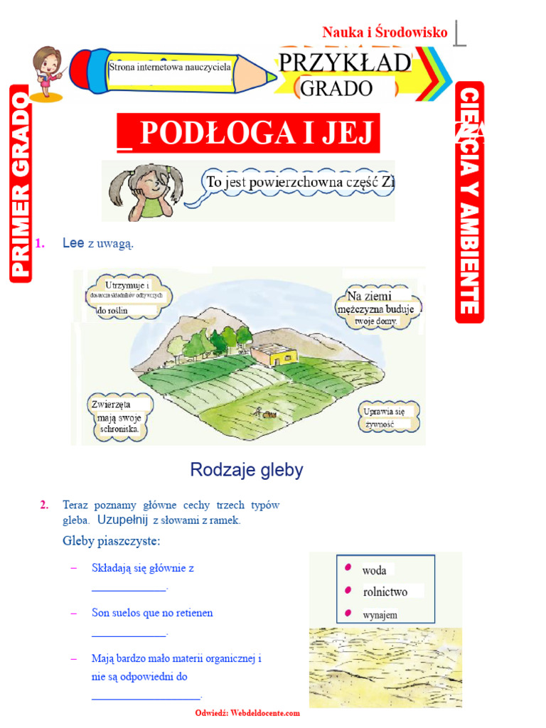 Gleba I Jej Rodzaje Dla Pierwszej Klasy Szkoły Podstawowej | PDF