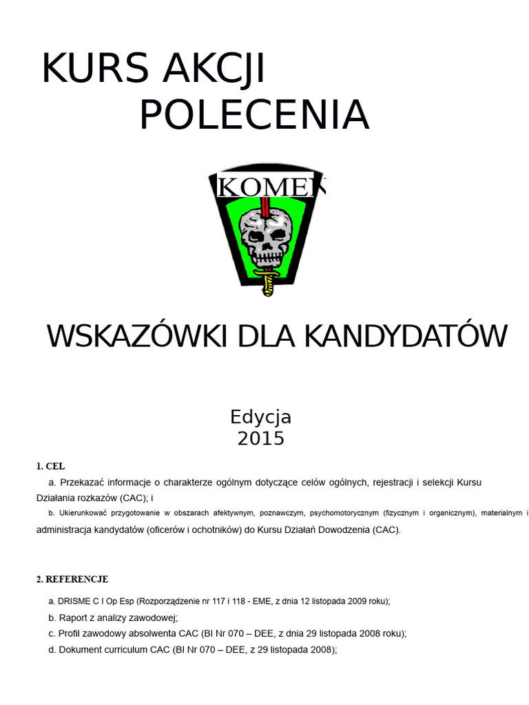 Wskazówki dla Kandydata - CAC 2015 | PDF