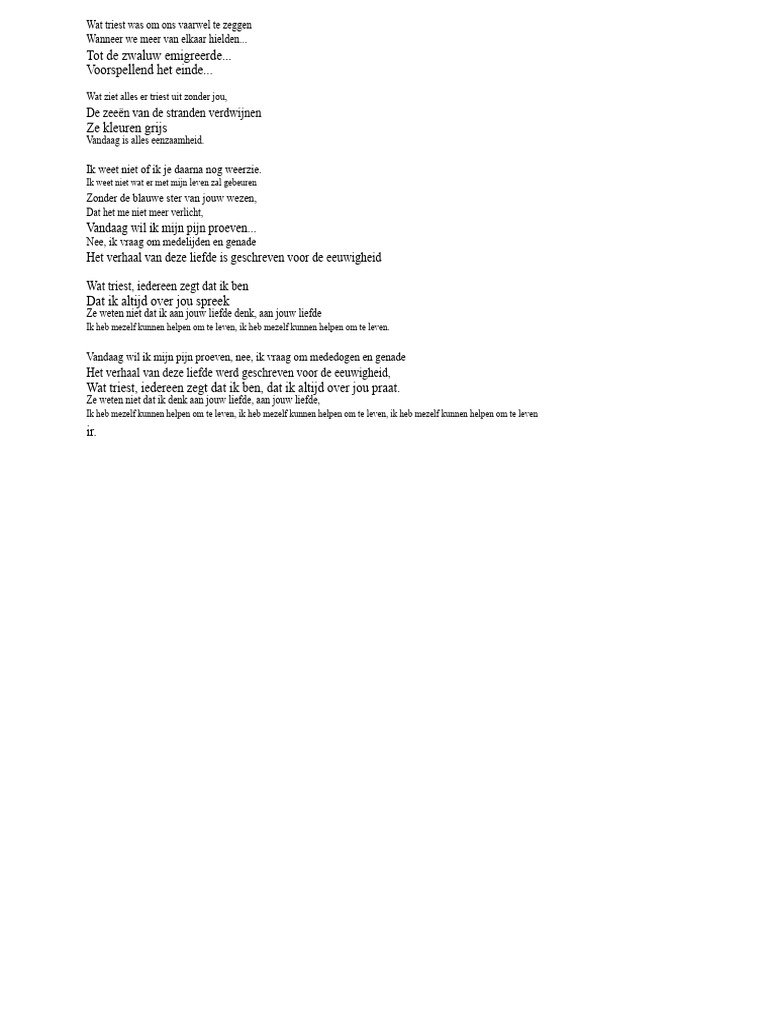 De Treurige Tekst | PDF