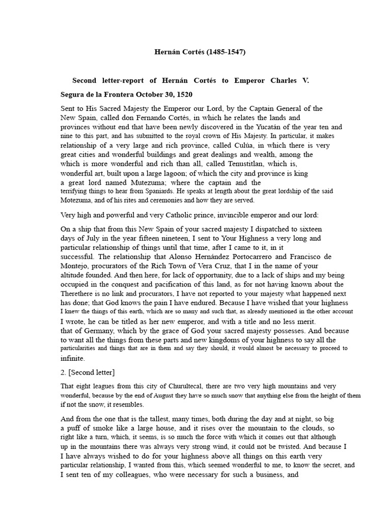 Hernán Cortés letters of relation | PDF | Hernán Cortés