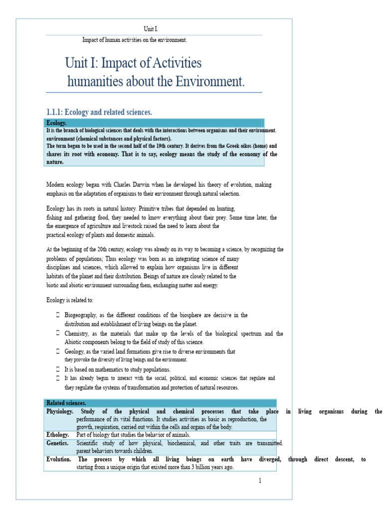 Impact of Human Activities on the Environment | PDF | Ecology | Human ...