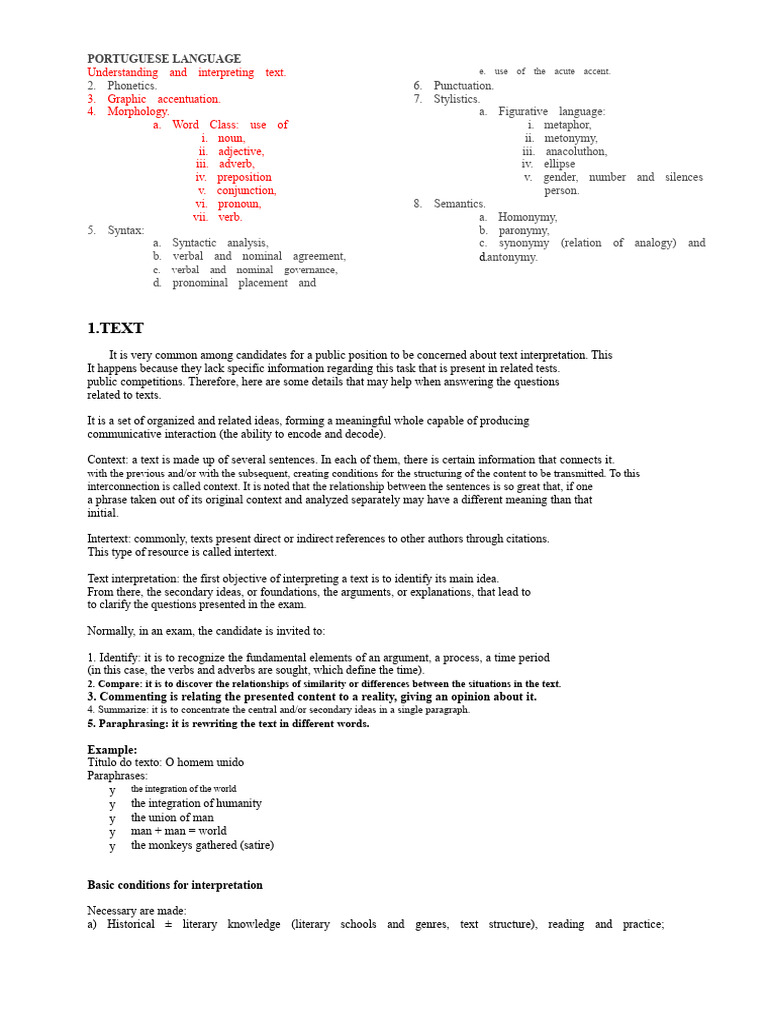 PM PORTUGUESE LANGUAGE FOR MILITARY POLICE EXAM | PDF | Adjective | Adverb