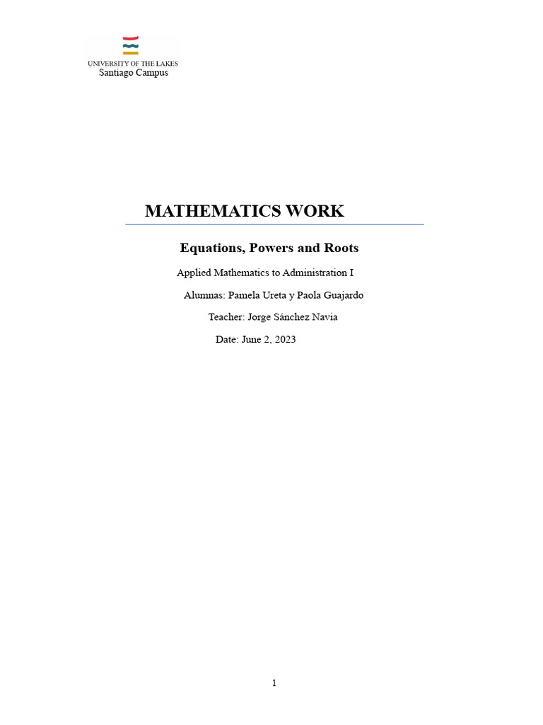 Mathematics: Equations, Powers, Roots | PDF | Equations | Square Root