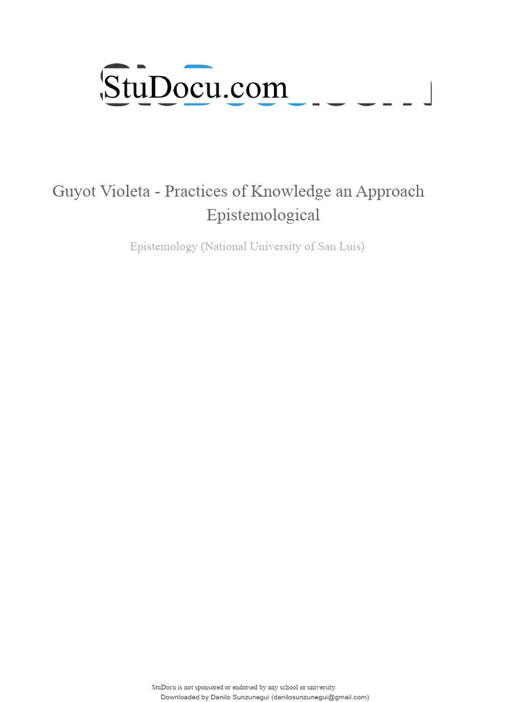 Epistemological Approaches to Education | PDF | Knowledge | Epistemology