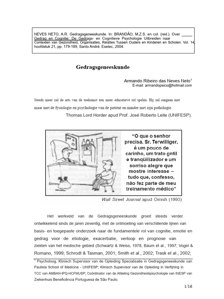 Gedragsgeneeskunde | PDF