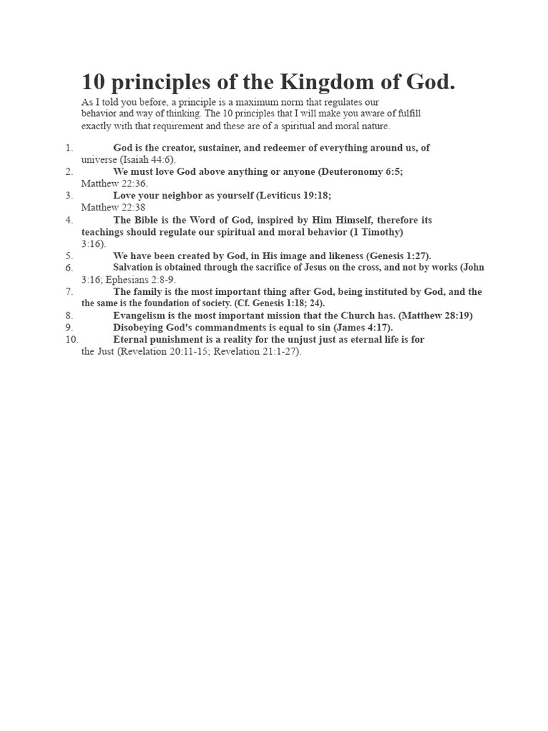 10 Principles of The Kingdom of God | PDF
