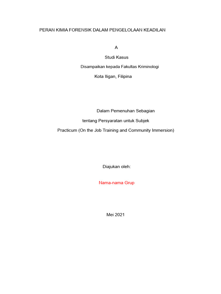Peran Kimia Forensik dalam Keadilan | PDF